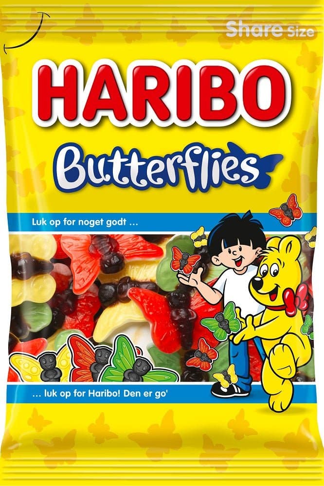 Haribo Butterflies 350g, 6-Pack | Danish Assorted Sweets