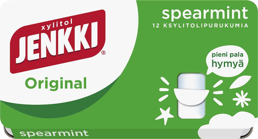 Jenkki Original Spearmint Chewing Gum 18g, 18-Pack | Finnish Sweets