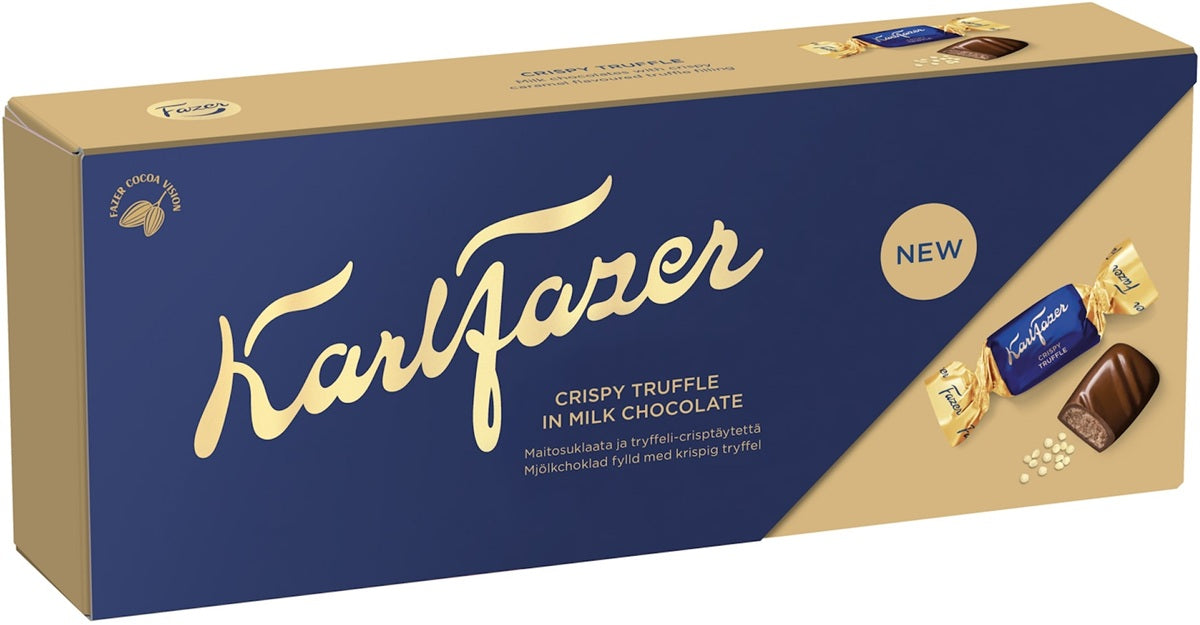 Karl Fazer Crispy Truffle Chocolates 250g, 12-Pack | Finnish Sweets