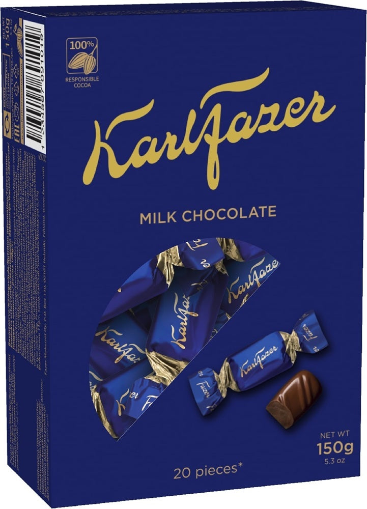Karl Fazer Milk Chocolate Candy 150g, 12-Pack | Finnish Sweets