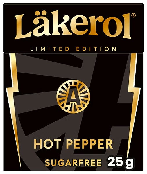 Läkerol Classic Hot Pepper 25g, 24-Pack | Swedish Licorice Pastilles