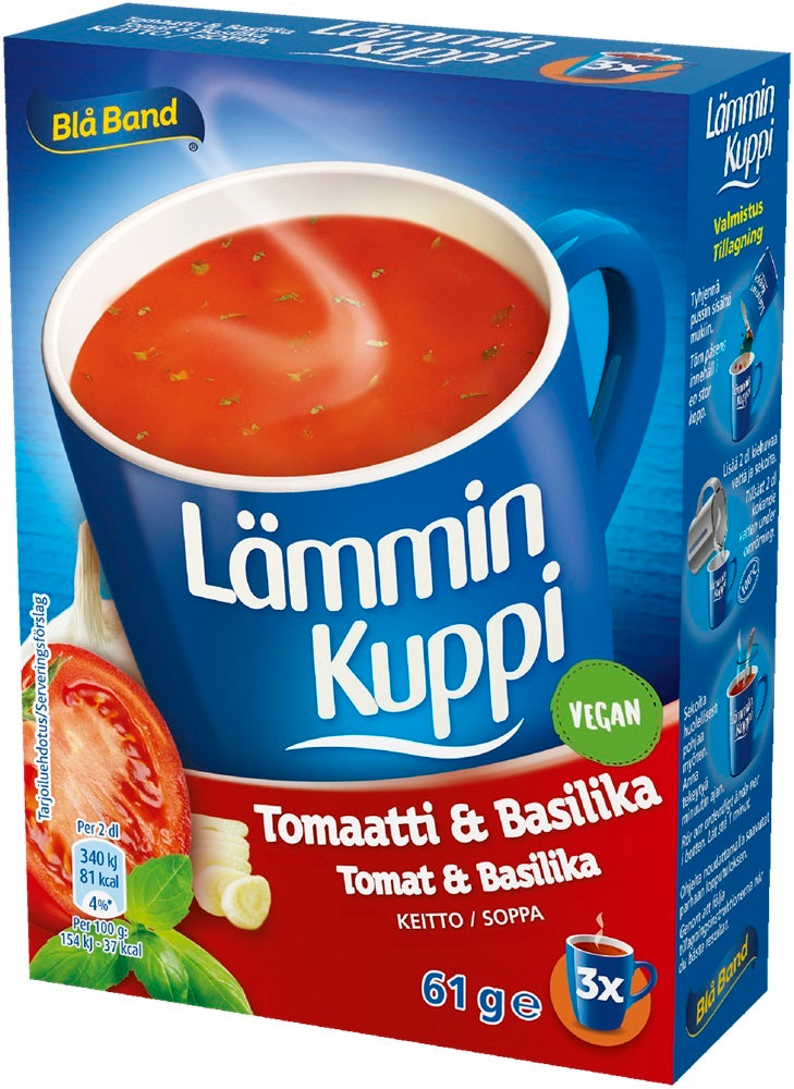 Lämmin Kuppi Tomato & Basil Soup 70g, 16-Pack | Swedish Food