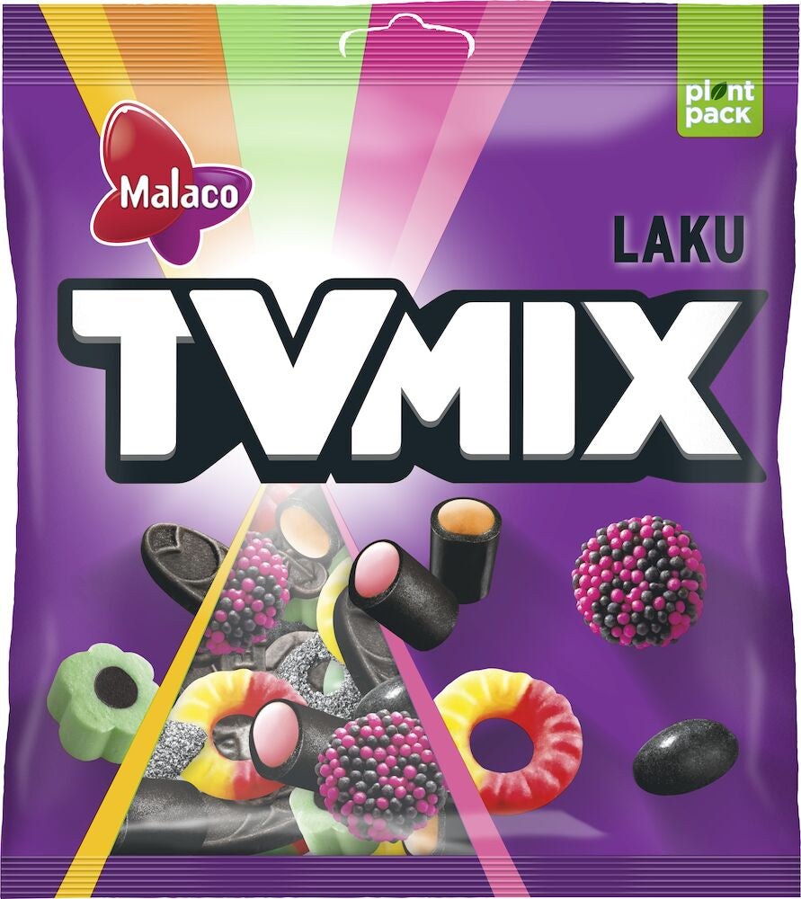 Malaco TV Mix Laku 340g, 15-Pack | Finnish Licorice Candy