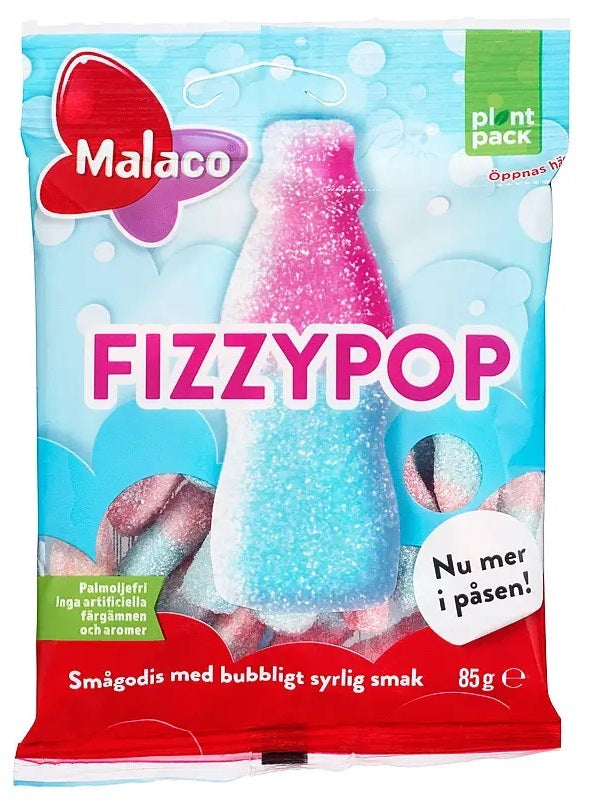 Malaco Fizzypop 85g, 28-Pack | Swedish Sour Candy