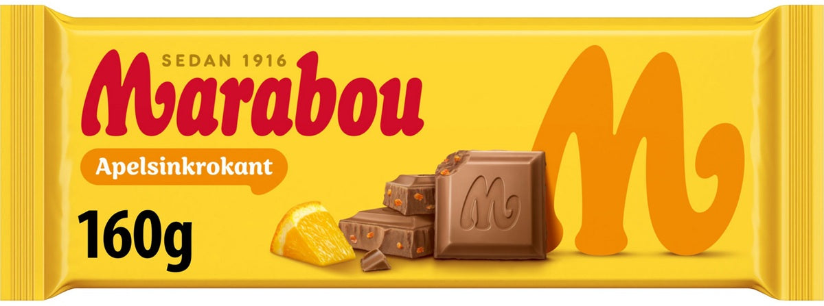 Marabou Apelsinkrokant Chocolate Bar 160g | Swedish Sweets