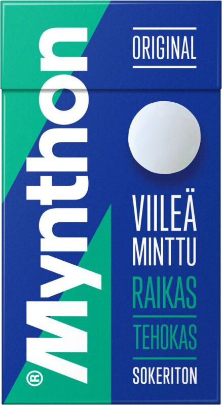 Mynthon Cool Mint 39g, 24-Pack | Finnish Throat Pastilles
