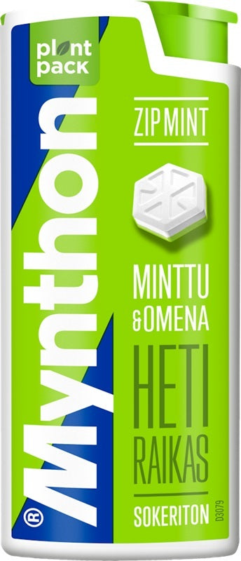Mynthon Zip Mint Apple 30g, 18-Pack | Finnish Throat Pastilles
