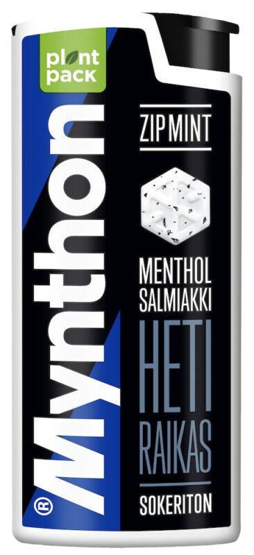 Mynthon Zip Mint Salmiakki 30g, 18-Pack | Finnish Throat Pastilles
