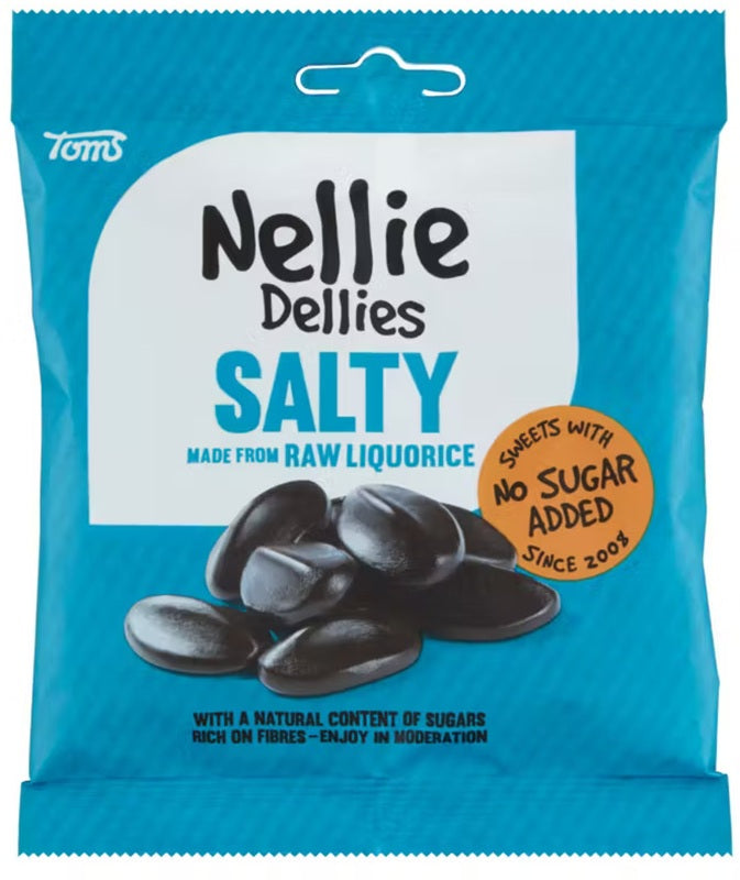 Nellie Dellies Salty Liquorice 90g, 16-Pack | Danish Sweets