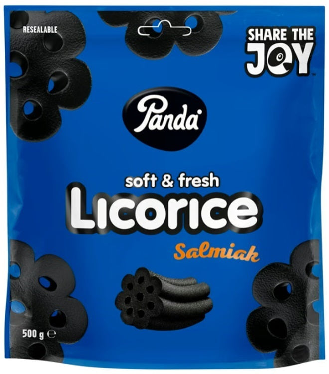 Panda Lakupala Salmiakki 500g, 8-Pack | Finnish Licorice Candy