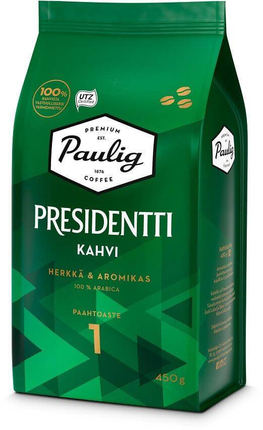 Paulig Presidentti Coffee Beans 450g, 8-Pack | Finnish Coffee