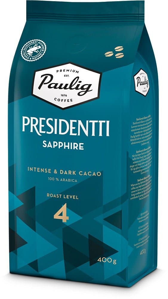 Paulig Presidentti Sapphire Coffee Beans 400g, 8-Pack | Finnish Coffee