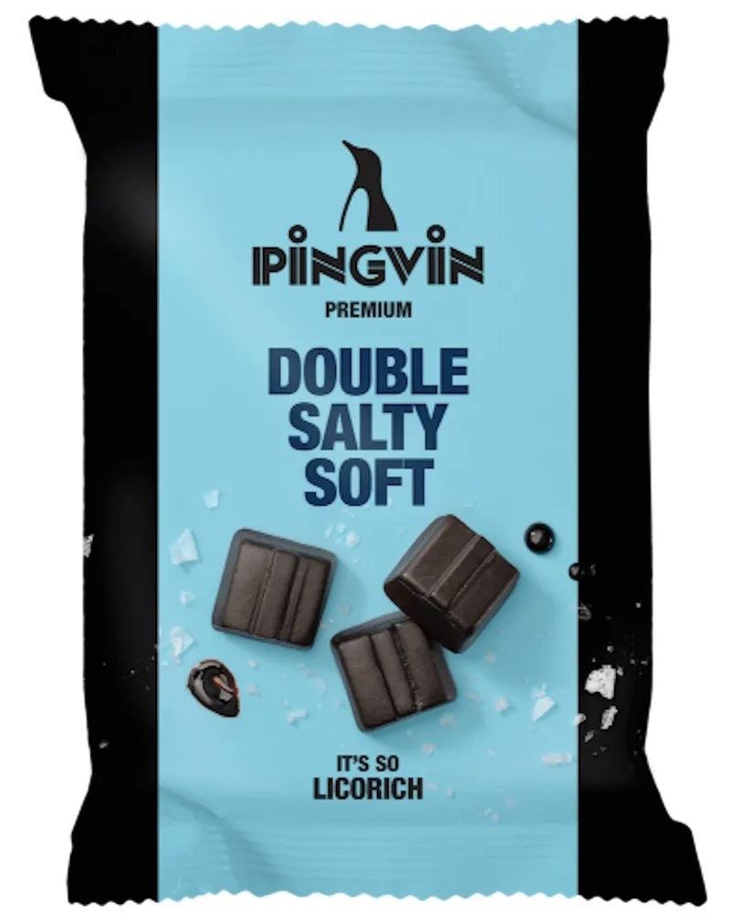 Pingvin Premium Double Salty Soft Licorice 90g, 14-Pack | Danish Candy