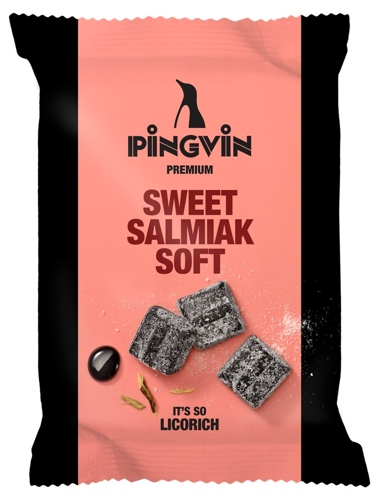 Pingvin Premium Sweet Salmiak Soft Licorice 90g | Danish Candy