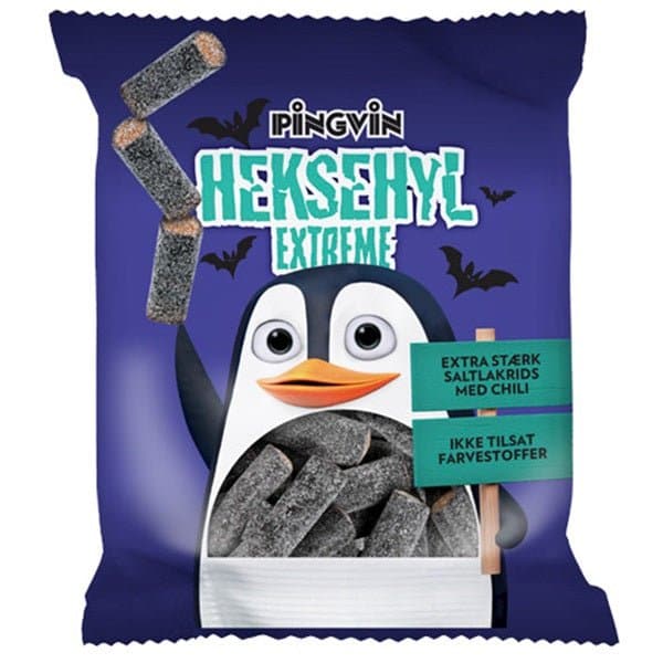 Toms Pingvin Heksehyl Extreme 130g, 16-Pack | Danish Licorice Candy