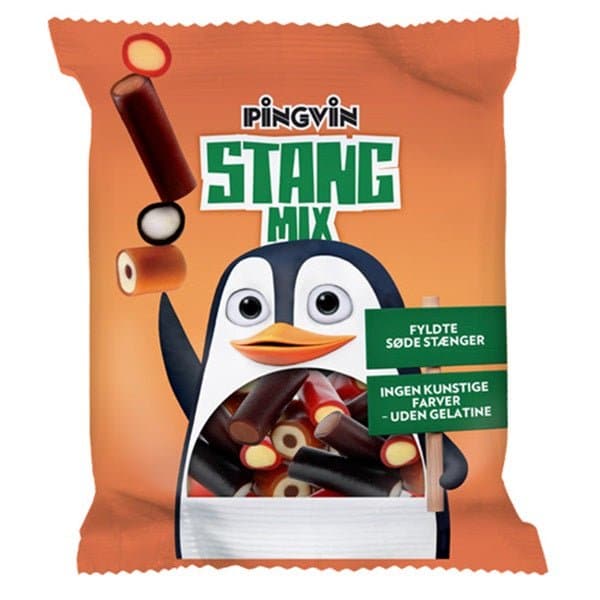 Toms Pingvin Stang Mix 130g, 16-Pack | Danish Licorice Candy