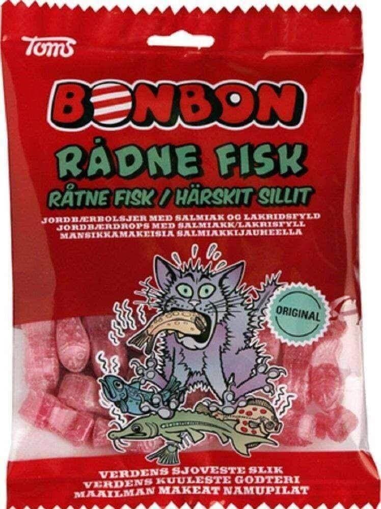 Toms BonBon Rådne Fisk 125g, 16-Pack | Danish Licorice Candy