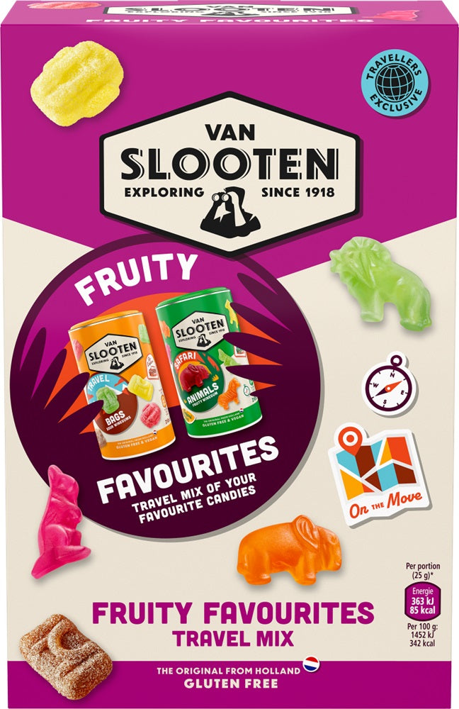 Van Slooten Fruity Favourites Travel Mix 900g | Dutch Candy