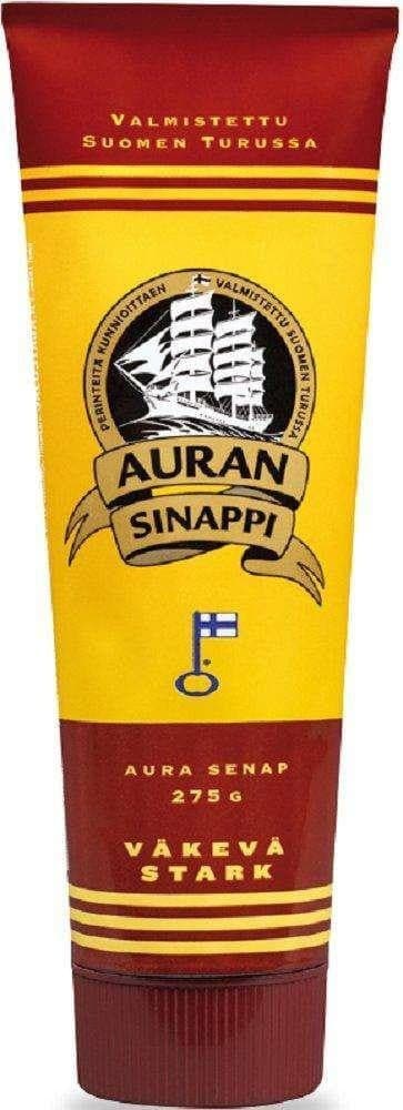 Auran Strong Mustard 275g, 8-Pack | Finnish Food