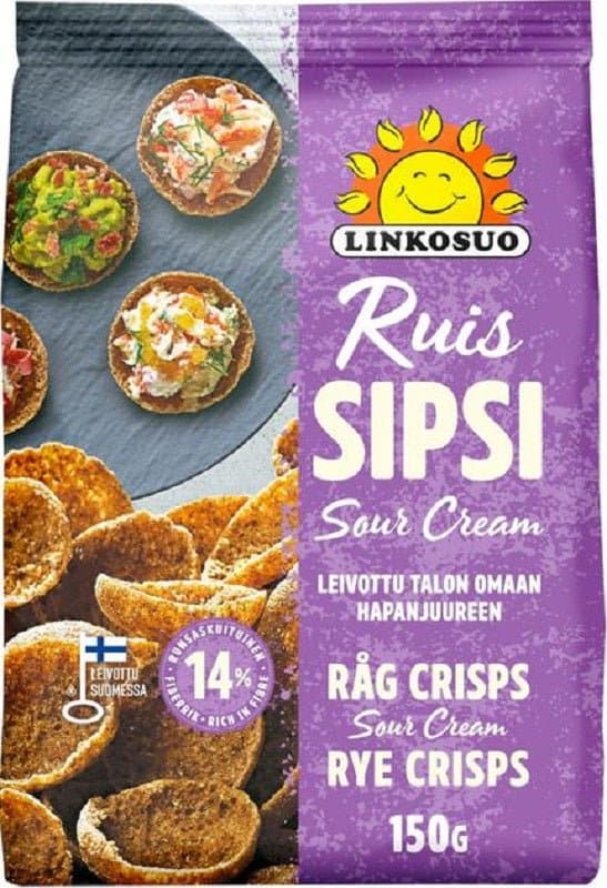 Linkosuo Sour Cream Rye Crisps 150g | Finnish Dried Bread