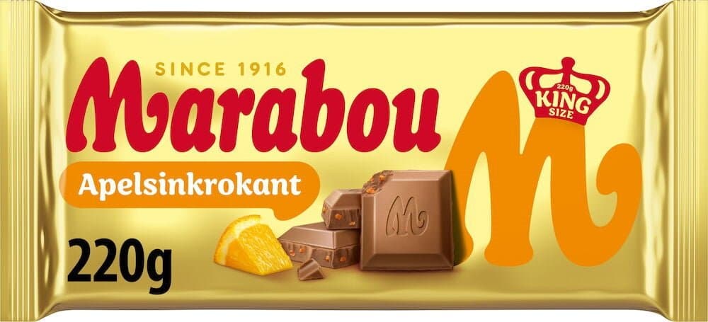 Marabou King Size Apelsinkrokant 220g | Swedish Chocolate