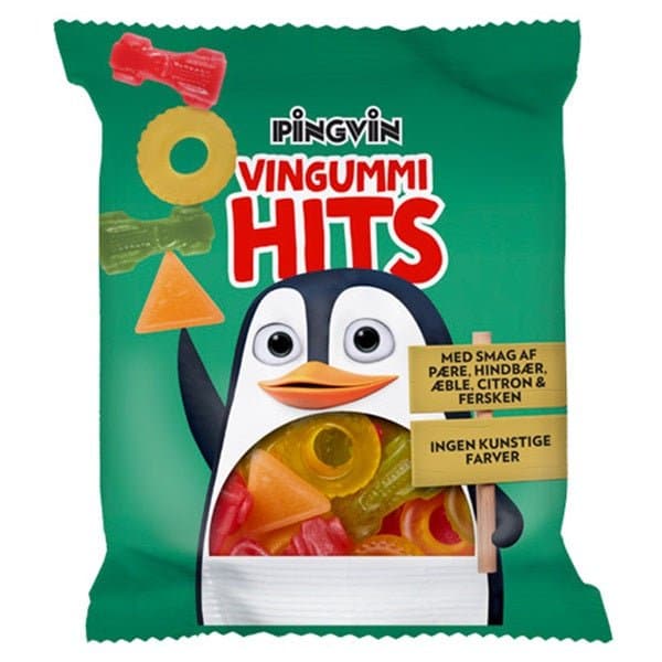Toms Pingvin Vingummi Hits 110g | Danish Fruit Candy